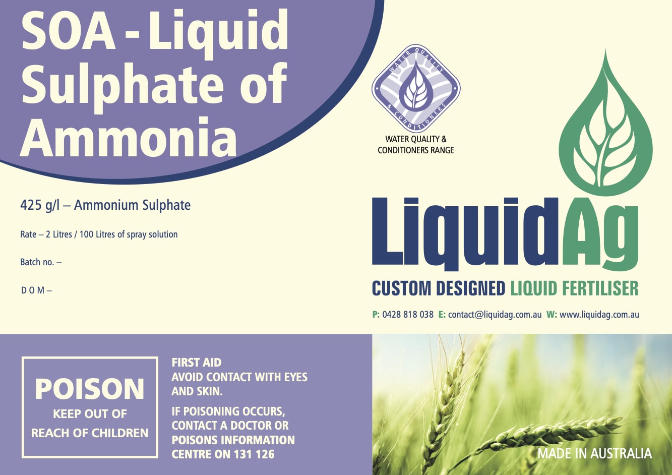 Liquid Ammonium Sulphate (SOA) | LiquidAg