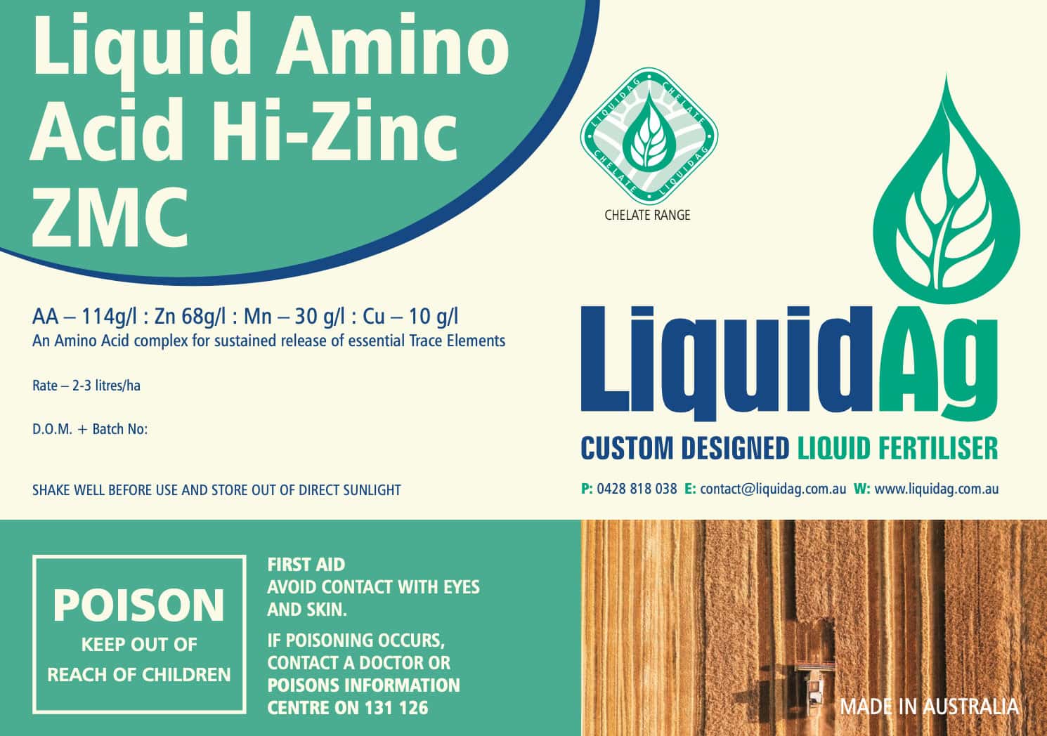 Liquid Amino Acid ZMC Chelate - HiZn | LiquidAg